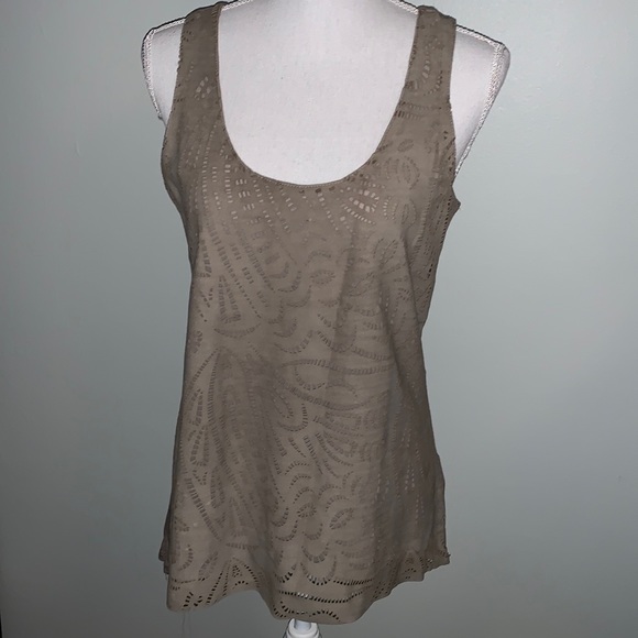 ecru | Tops | Ecru Leather Front Cut Out Tank | Poshmark